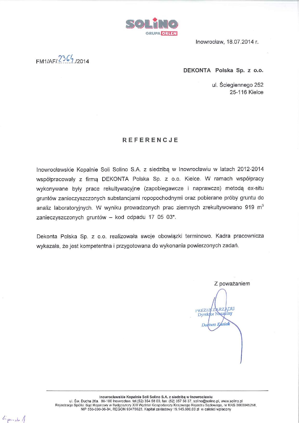 Solino - Dekonta Polska